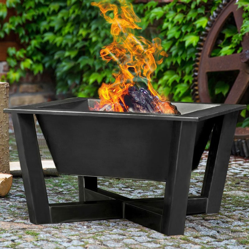 Round Fire Bowl Including BBQ Grill Wood Burner and Spark Screens ...