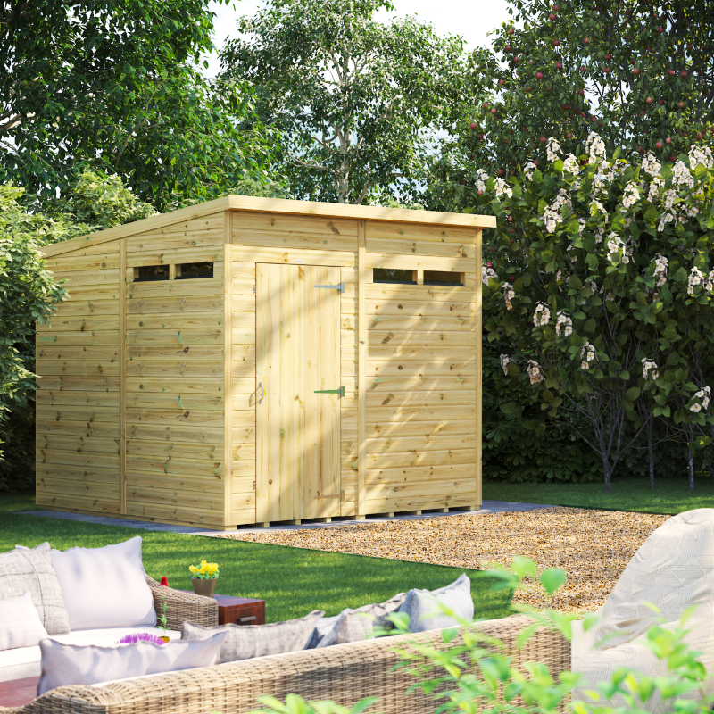 Oren 8' x 8' Deluxe Shiplap Modular Bespoke Pent Safety Storage Hut ...