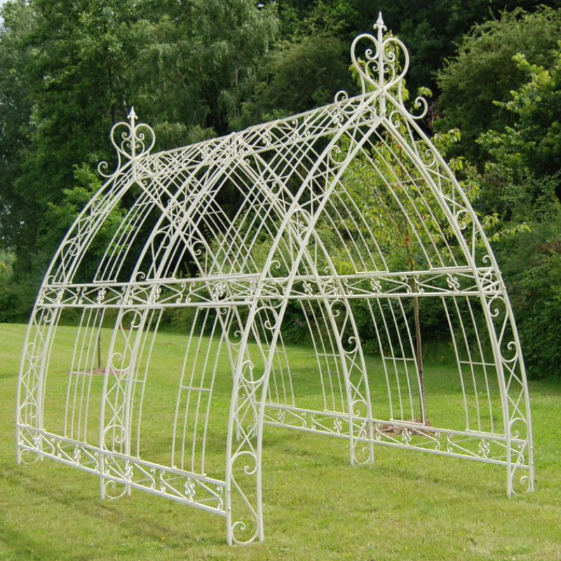 Osbourne Manson Cream Metal Garden Arch Tunnel - Which Shed?