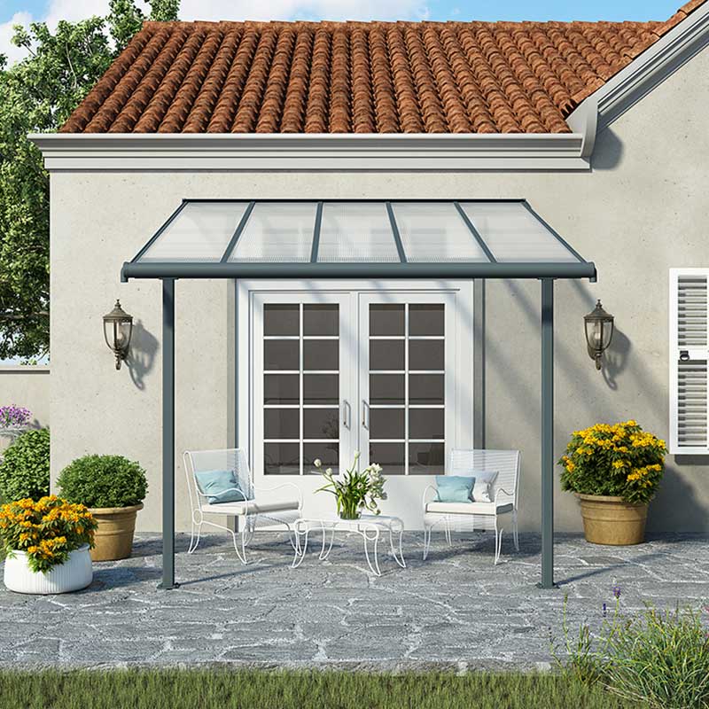 10'x10' (3x3m) Palram Canopia Sierra Grey Patio Cover - Which Shed?