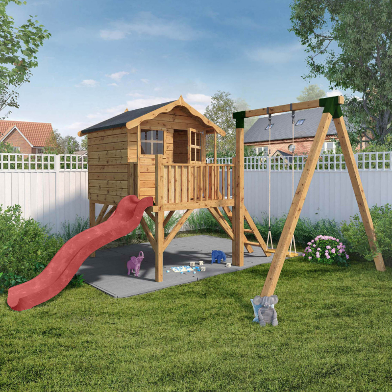 Discover the Adley Jellytot Cottage Tower Playhouse with Slide & Swing ...