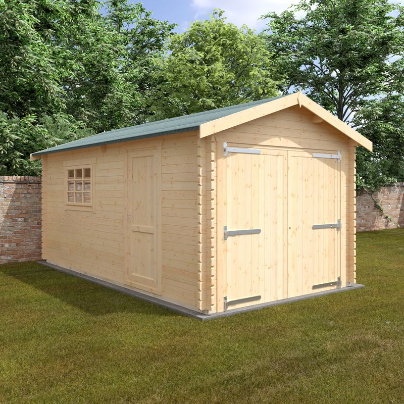 Redlands 18' x 10' Timber Garage - 44mm - Which Shed?