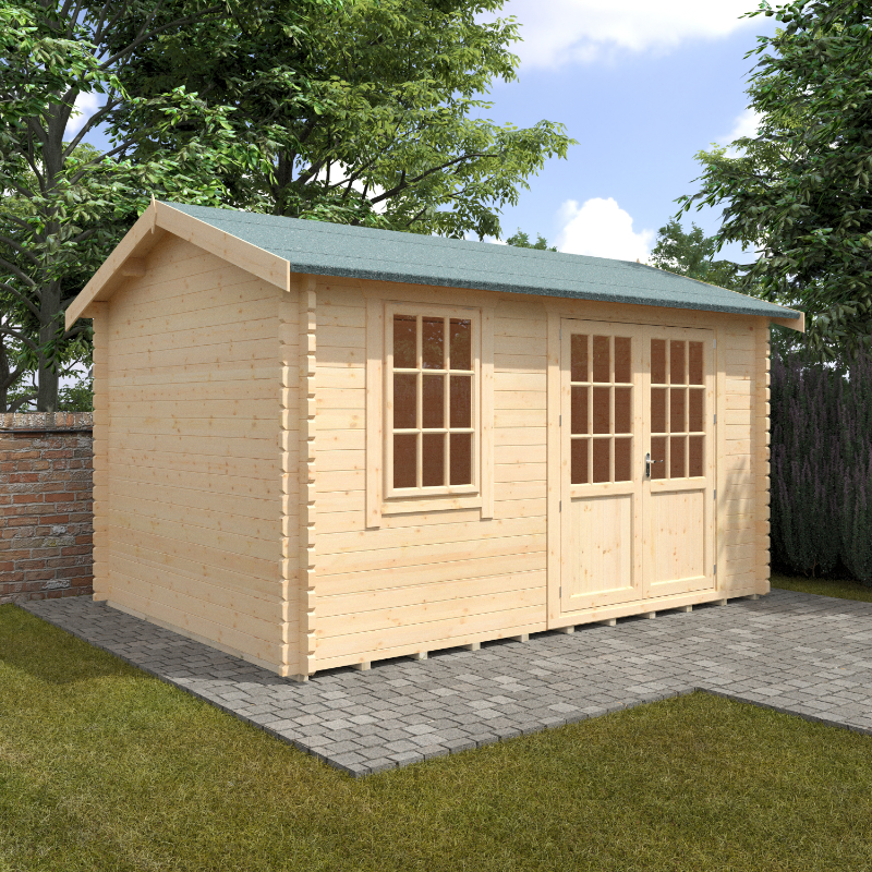 Garnet 14' x 10' Hazeltine Log Cabin - 44mm - Which Shed?