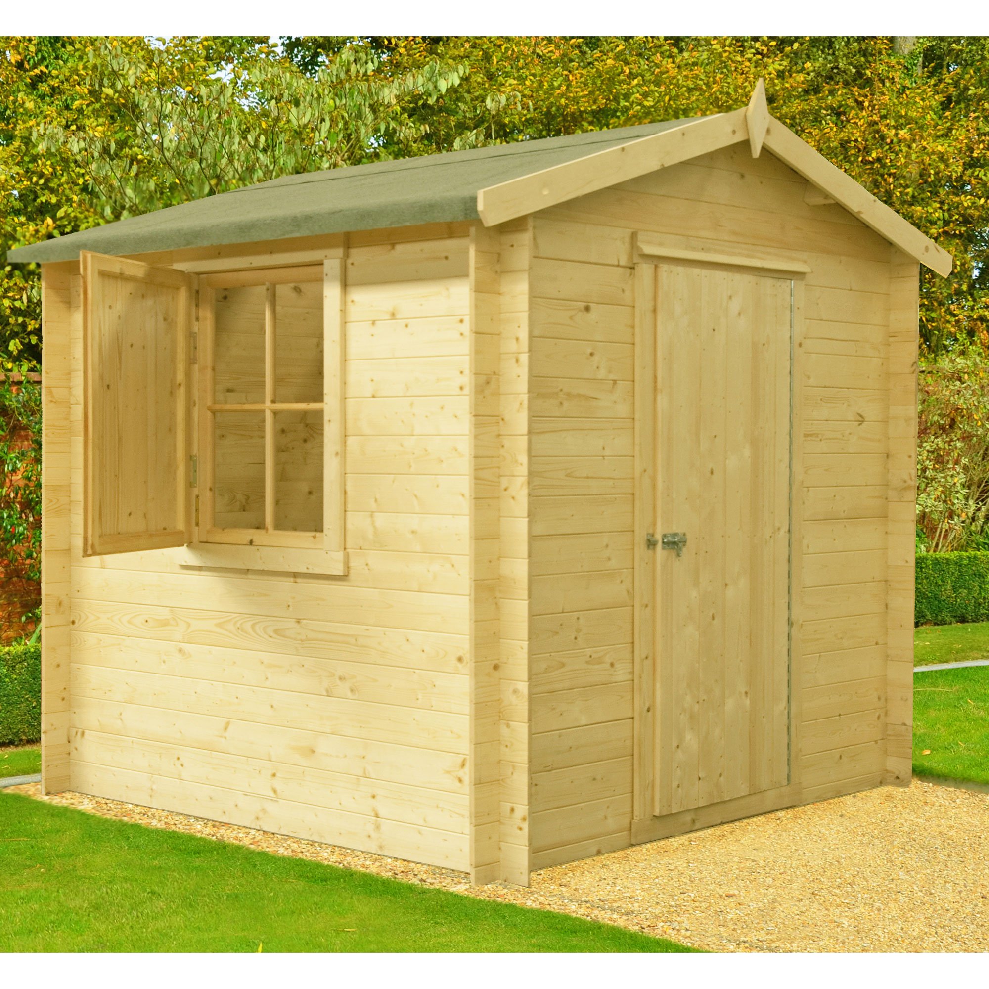 Shire Camelot 2.1m x 2.1m Log Cabin Shed (19mm) - Which Shed?