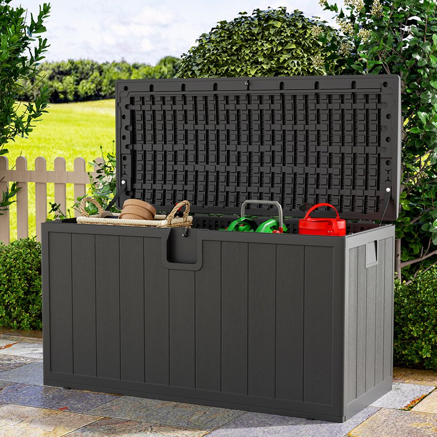 105-Gallon Yard Storage Outdoor Deck Container - Black - Which Shed?