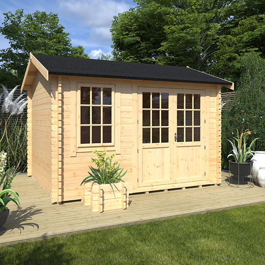 Outdoor Workspace - 14'x14' Martel Wooden Studio - 44mm Garden Wooden ...